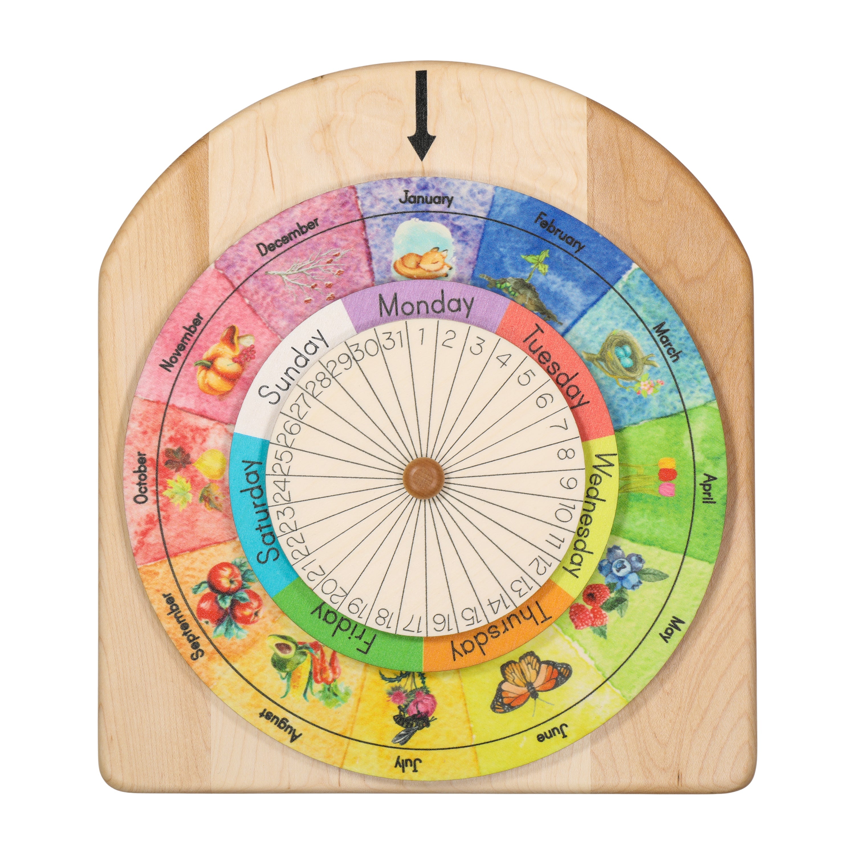 SECONDS/IMPERFECT Wheel of the year - wooden perpetual calendar- natur ...