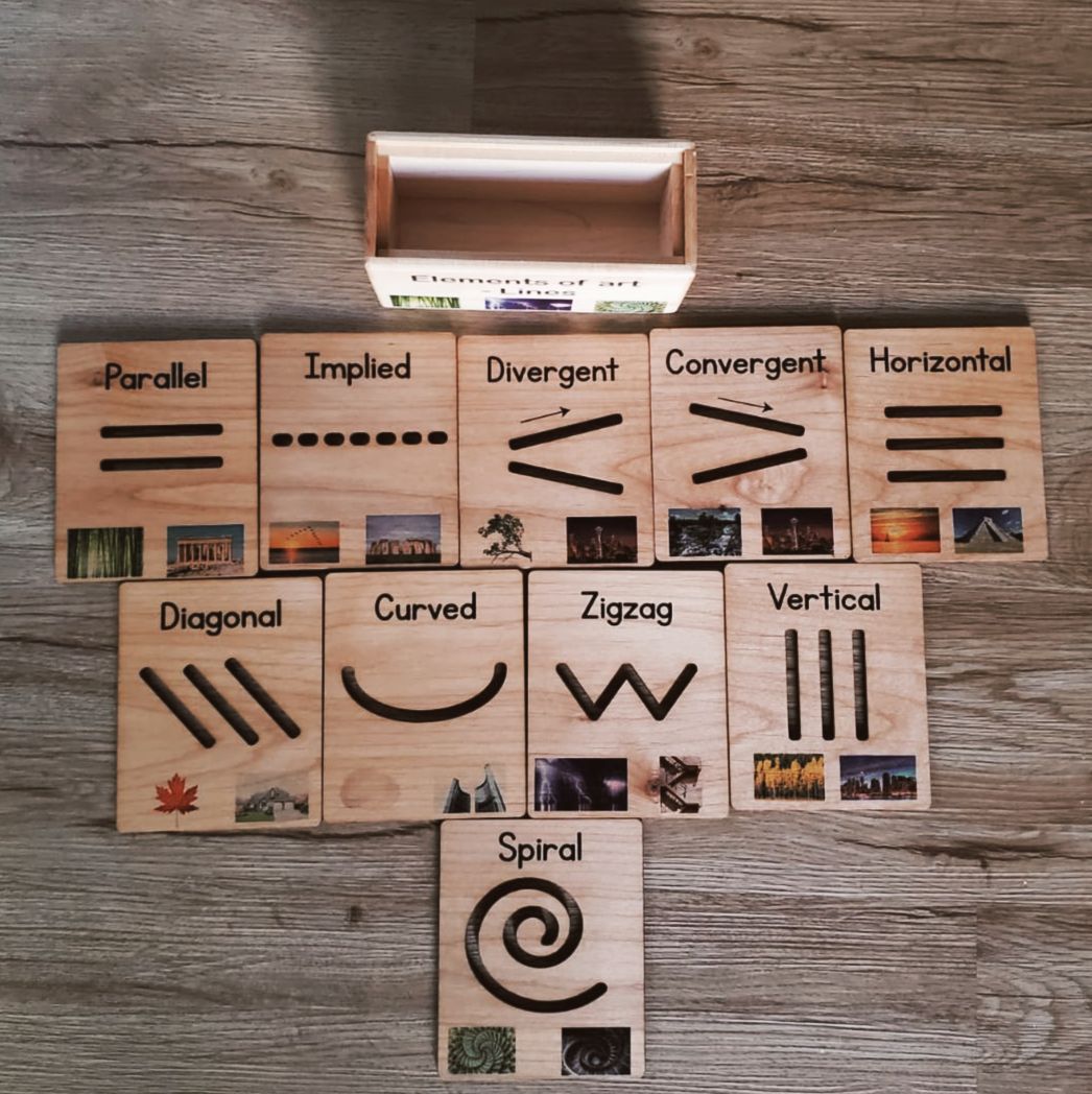 Elements of art - Types of lines - Montessori geometry - Art study ...