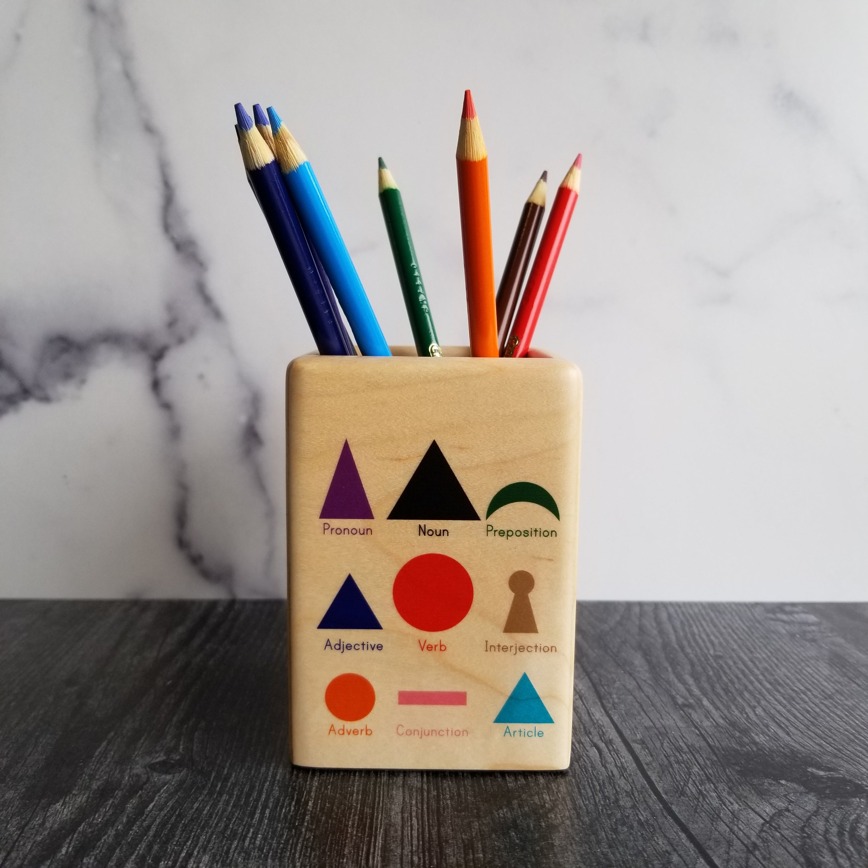 SECONDS/IMPERFECT Grammar pencil holder - Montessori color pencil hold ...