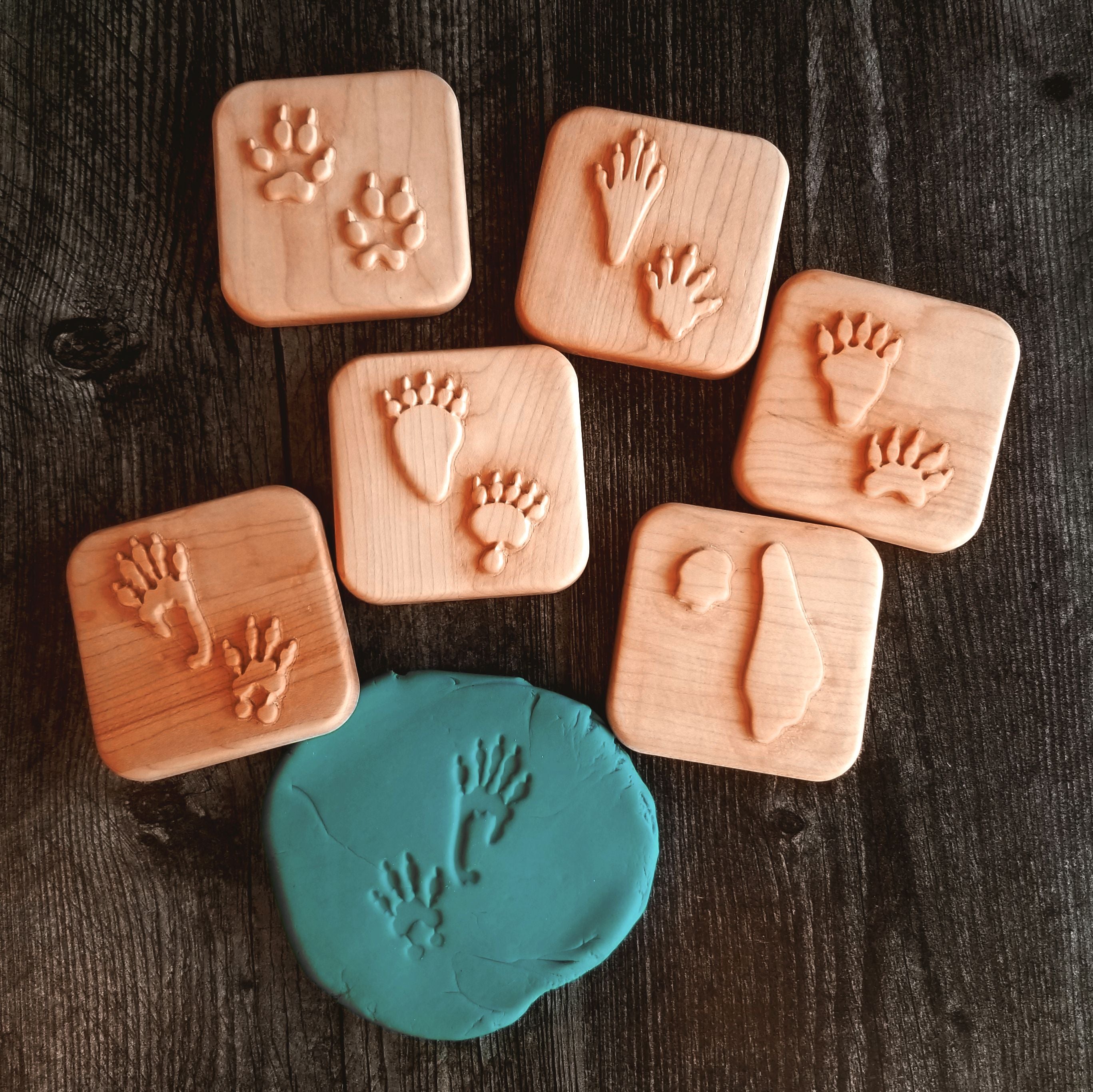 Animal tracks play dough stampers - Montessori toys - Stocking stuffer ...