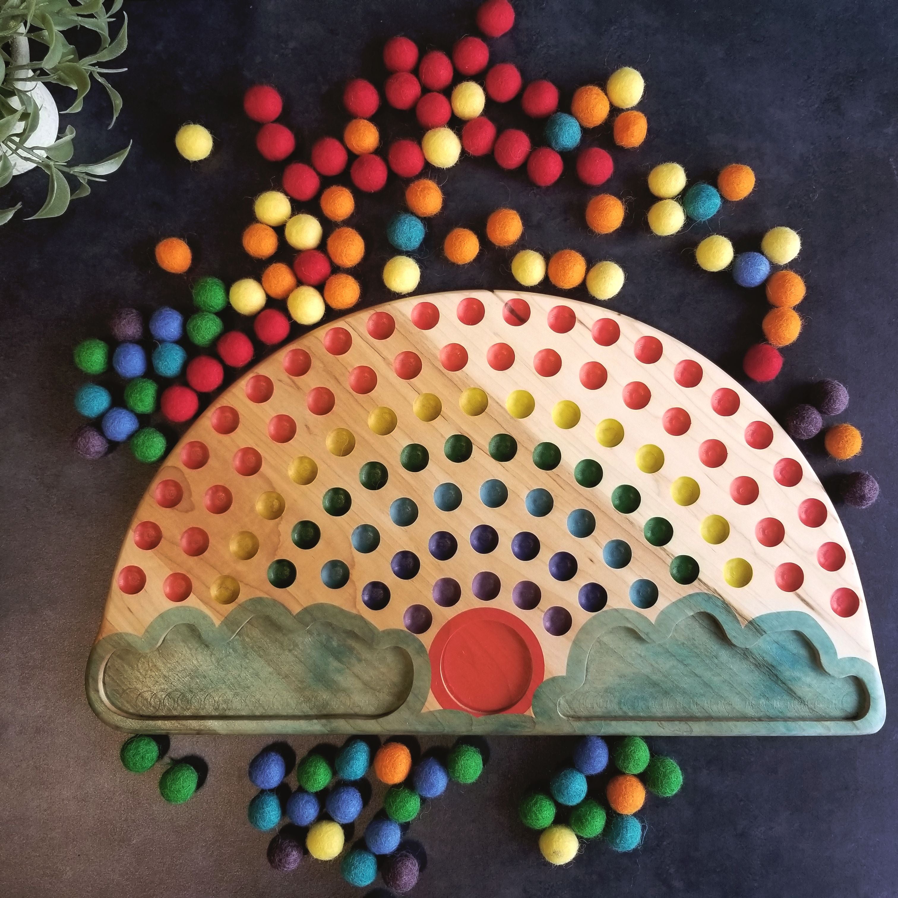 Rainbow with clouds - Color sorting toy - color matching - Montessori ...