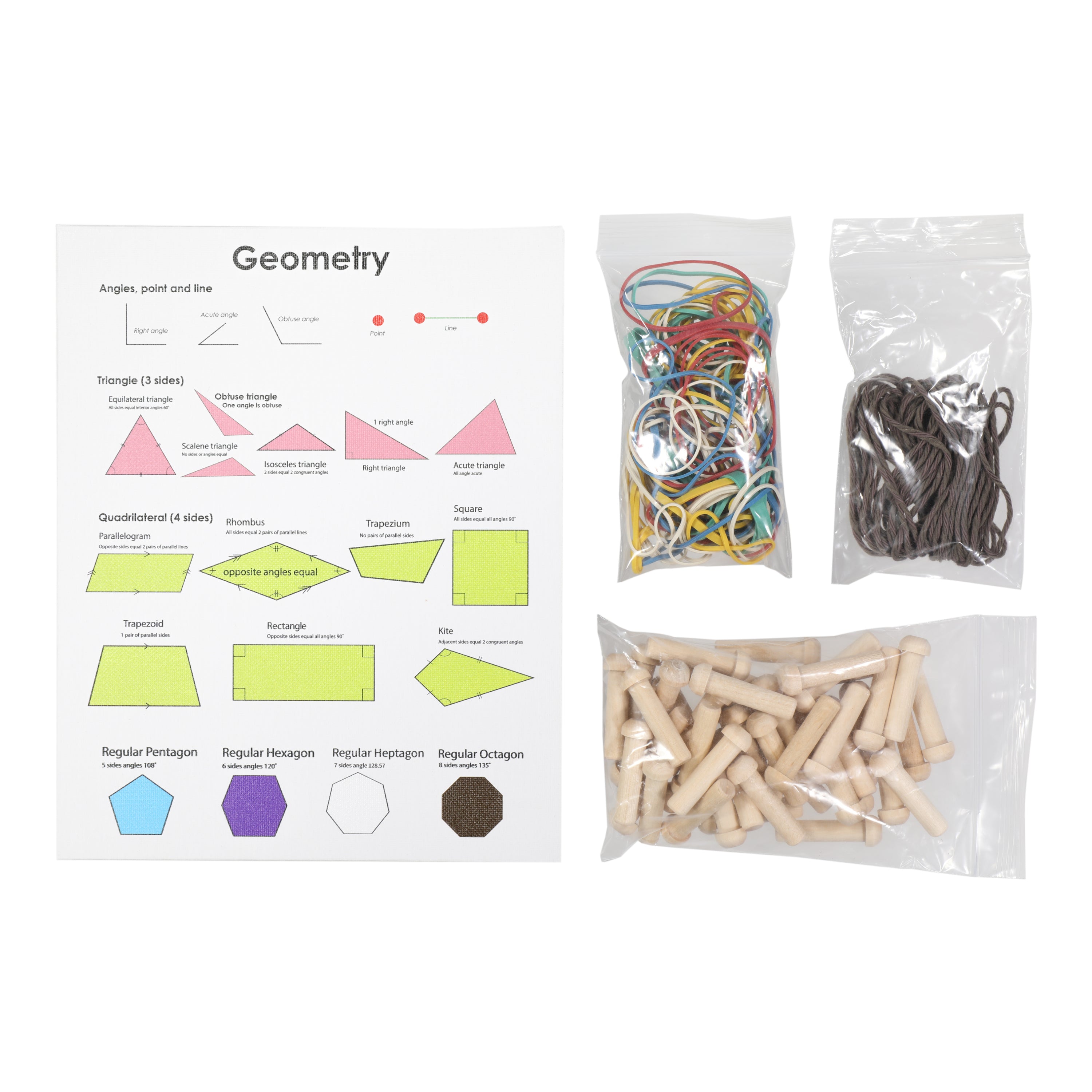 Double sided polygon geoboard - Montessori geometry board - Plane Geo ...