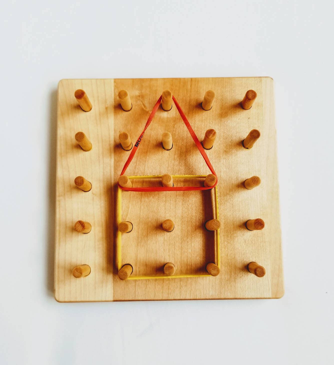 Wooden Geoboard - wood Geo board - pegboard - math manipulative - Mont ...