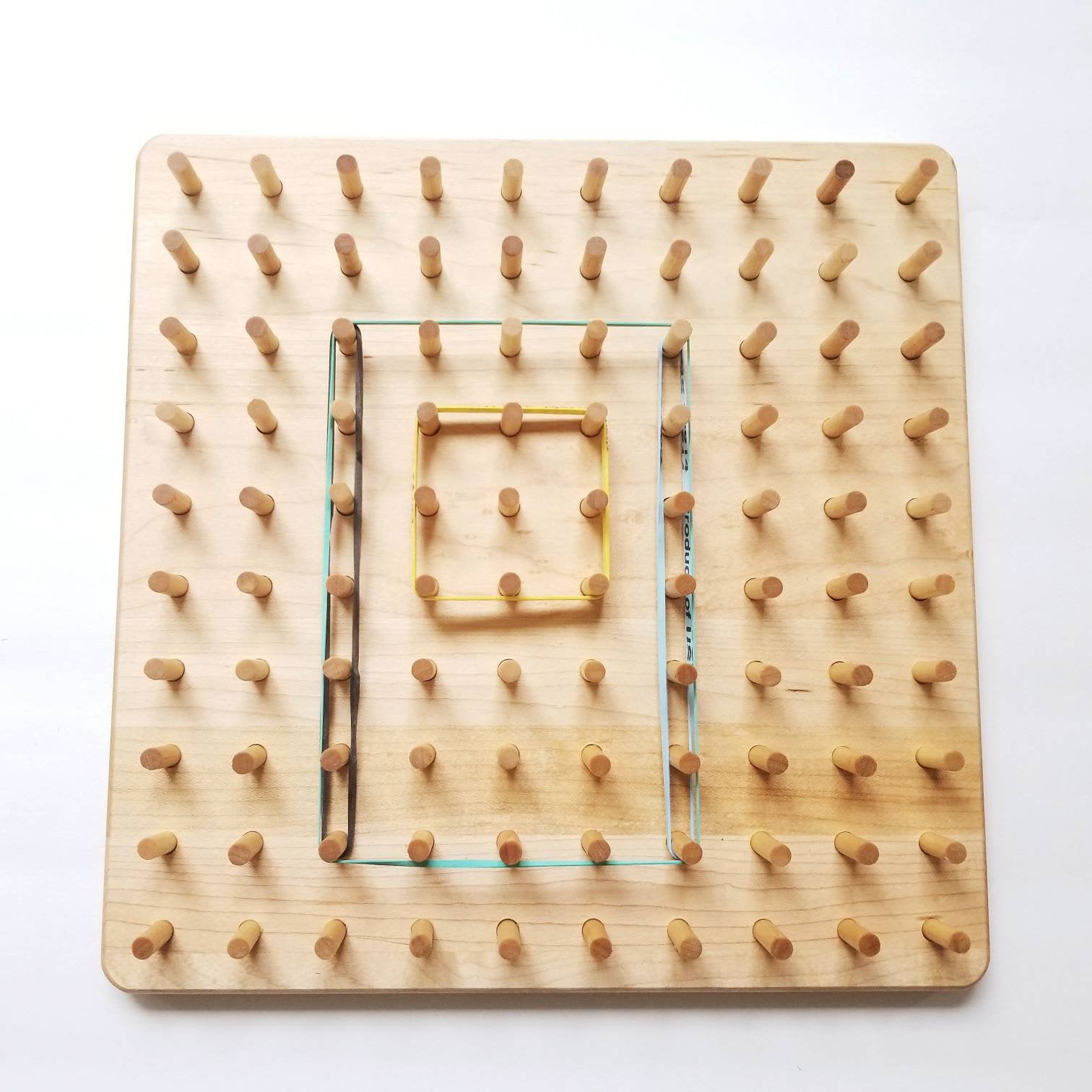 Wooden Geoboard - wood Geo board - pegboard - math manipulative - Mont ...