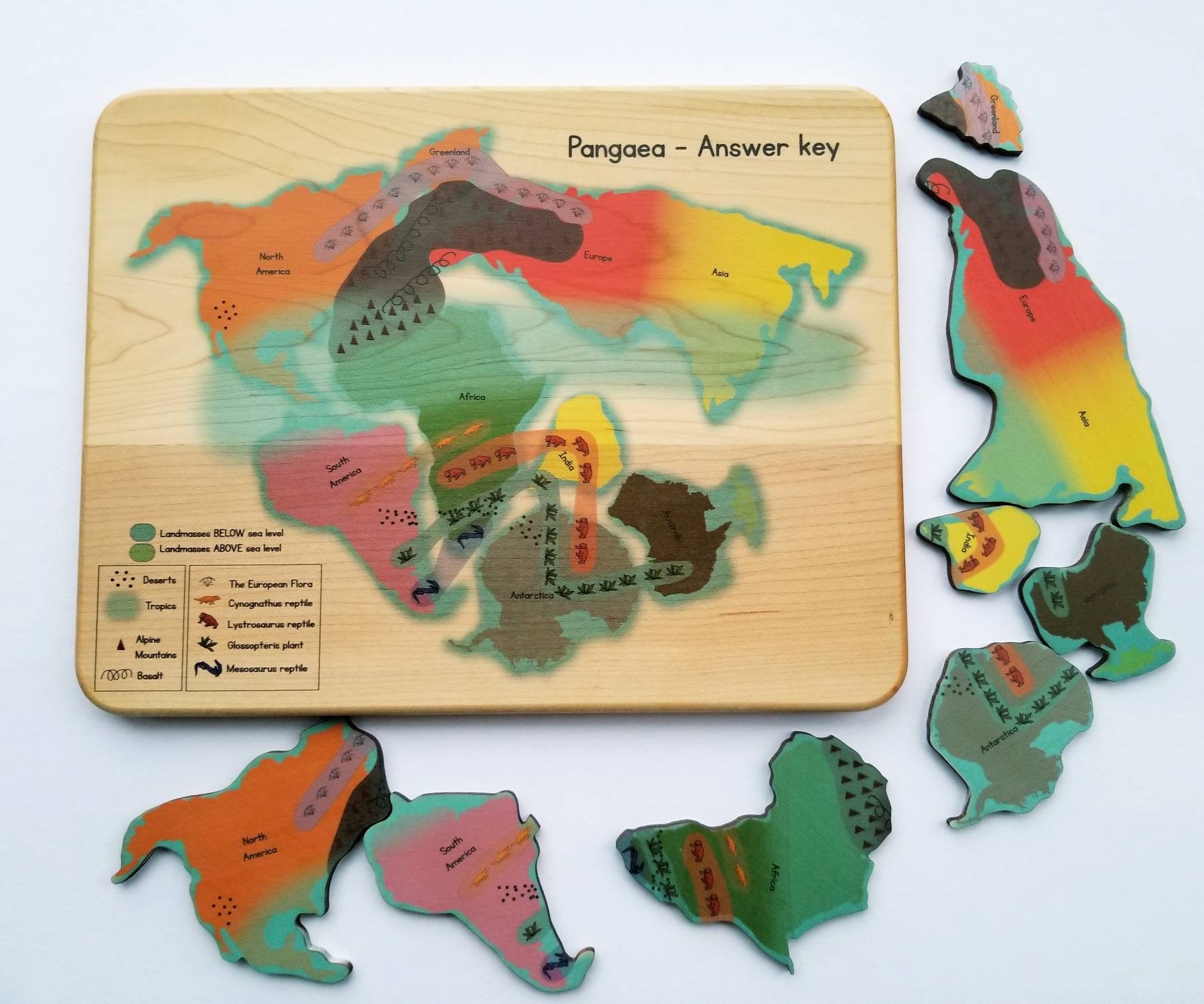 Plate tectonics puzzle - Pangaea puzzle - pangea - continental drift ...