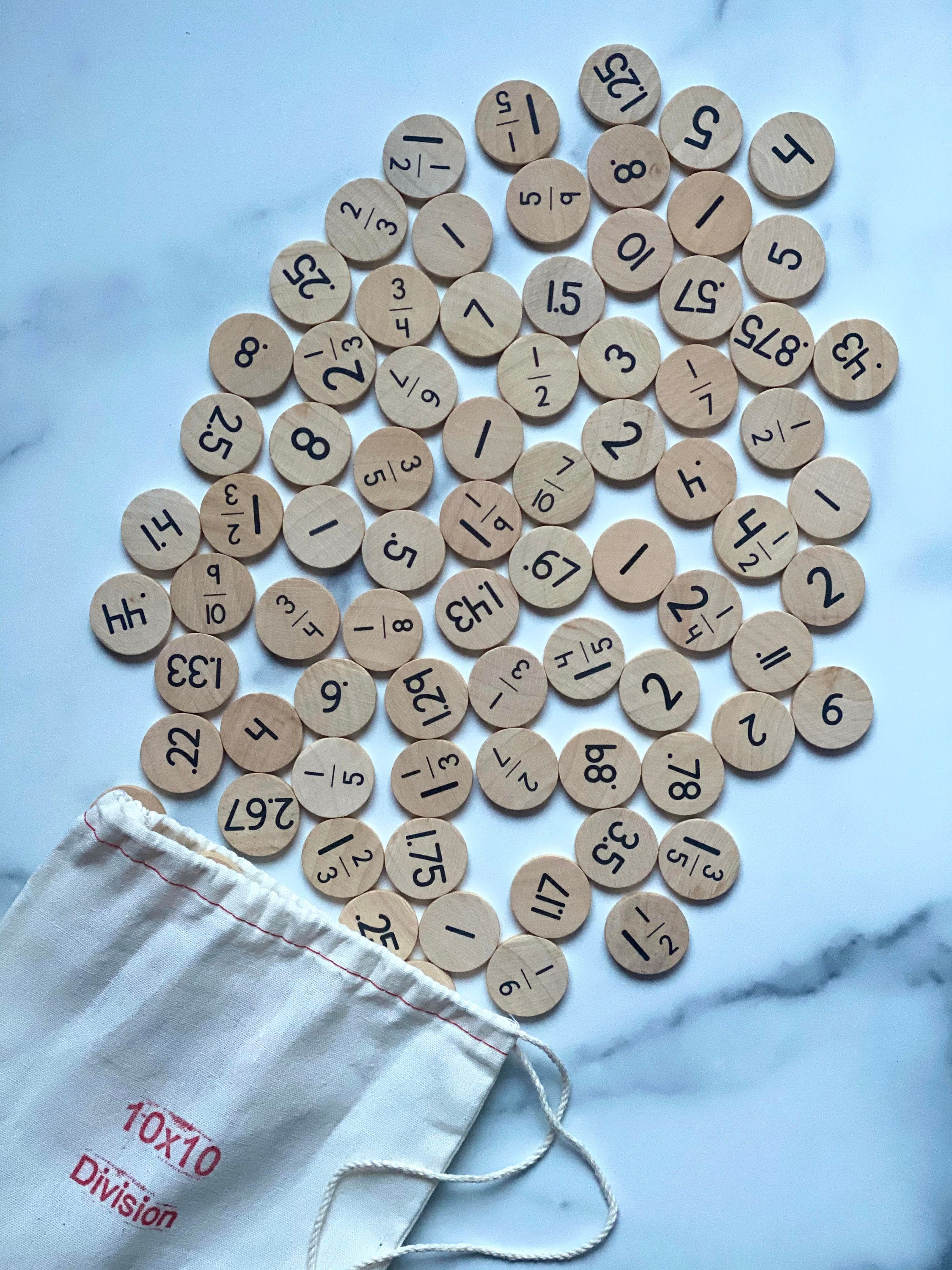 Division coins for double sided hundred board and Arithmetic board ...